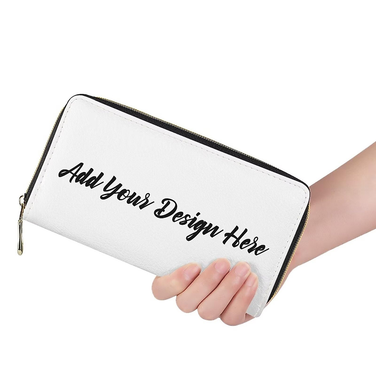 FOR U DESIGNS Fashion Women Pu Leather Purse Simple Polka Dot Black Zipper Wallet Passport Holder