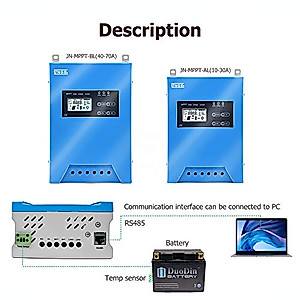 SolaMr 20A MPPT Solar Charge Controller 12V / 24V / 48V Auto Working Buck Solar Panel Battery Regulator Maintainer with LCD Display for Solar Panel Battery Overload Protection