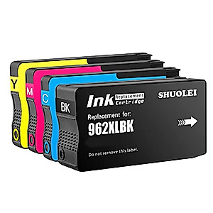 SHUOLEI Remanufactured 962XL Ink Cartridges Compatible with HP 962 XL 962XL Ink Cartridges Combo Pack Work with HP OfficeJet Pro 9015 9025 9010 9018 9012 9020 9022 9026 9027 Printers (4 Pack)
