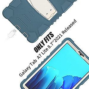 Litchi Samsung Galaxy Tab A7 Lite Case 2021, Galaxy Tab A7 Lite 8.7 Inch Case with Kickstand, Protective Rugged Case for SM-T220/T225-Cornflower Blue