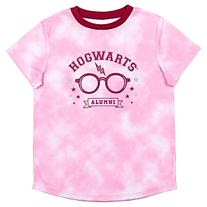 Harry Potter Little GirlsGirls Pajama Shirt and Shorts Sleep Set Tie Dye Pink 7-8