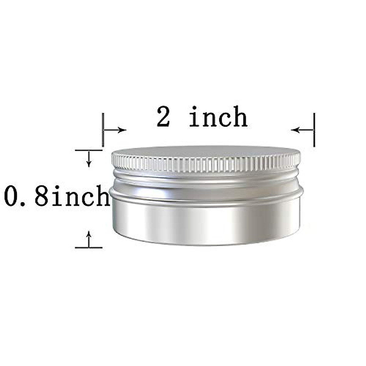 Goiio Aluminum Tin Jar Refillable 20 Pcs Container 30 ML, with Screw Lid, Silver