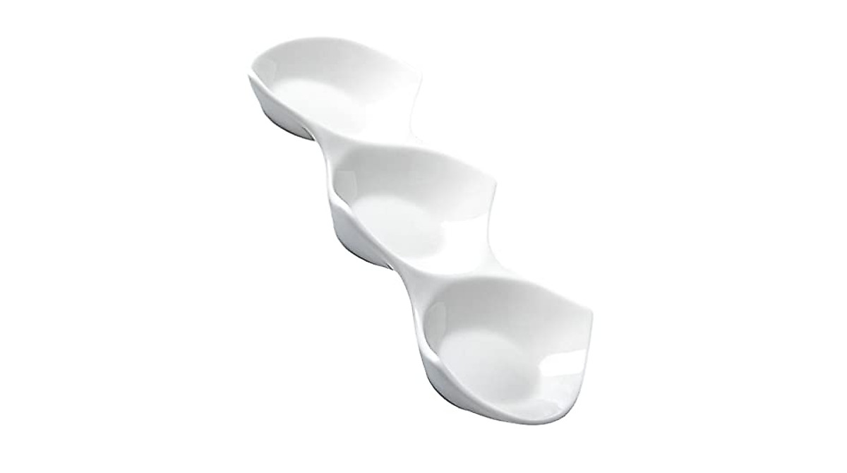 YARNOW 3-Compartment Ceramic Serving Platter - Elegant 11-Inch Tray