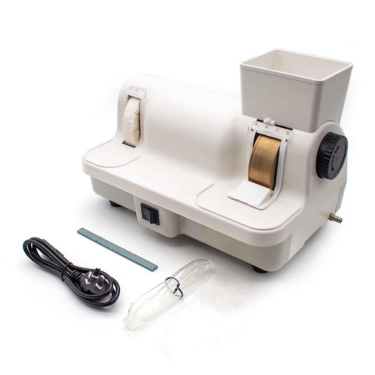 iDili AC 110V Electric Lens Edging Machine Optical Manual Grinder Polisher Edger Hand-Edging & Polishing Combination Machine 120W