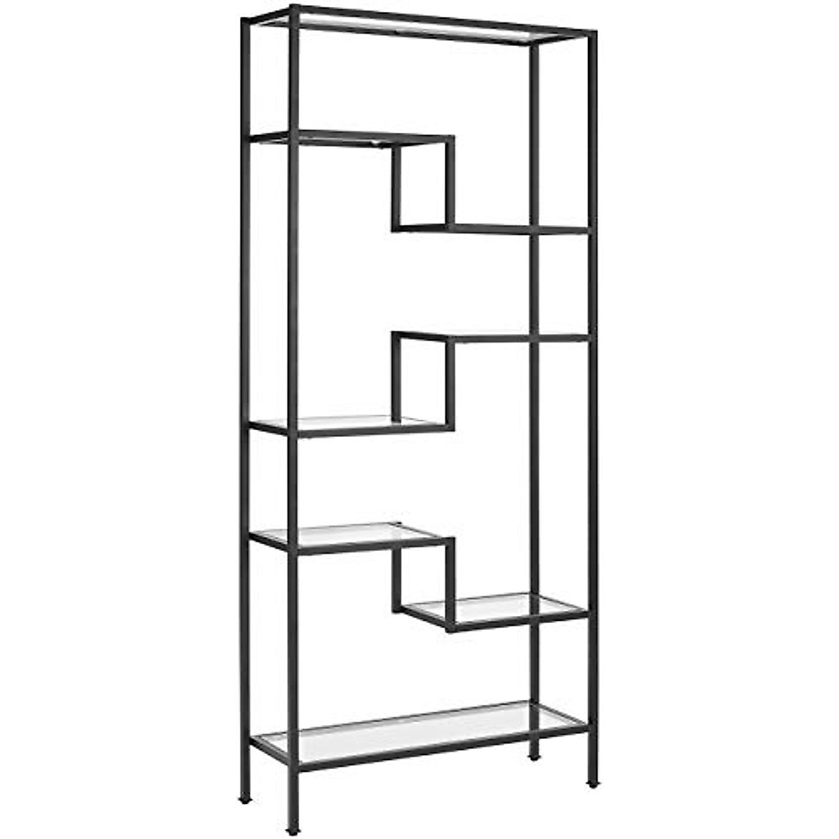 Crosley Furniture Sloane Modern Glass Etagere, Matte Black