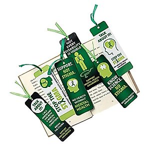 Mental Health Awareness Bookmarks - Bulk Set of 48 - Fundraiser, Event, Classroom and Giveaway Stationery