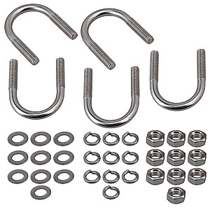 RDEXP Inner Dia 0.87Inch 304 Stainless Steel U Bolts U Screws M6 Pack of 5