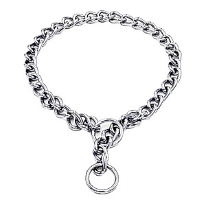 Dog Choke Collar Slip P Chain - Heavy Chain Dog Titan Training Choke Collars - Adjustable Stainless Steel Chain Dog Collars Covered with Galvanic Plating - for Small Medium Large Dogs