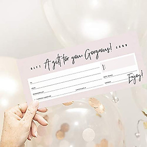 Bliss Collections Blank Gift Certificate, Hello Gorgeous, Card and Paper Vouchers for Small Businesses, Hair Salons, Beauty Bars, Restaurants, 4"x9" Heavyweight Cards (25 Certificates)