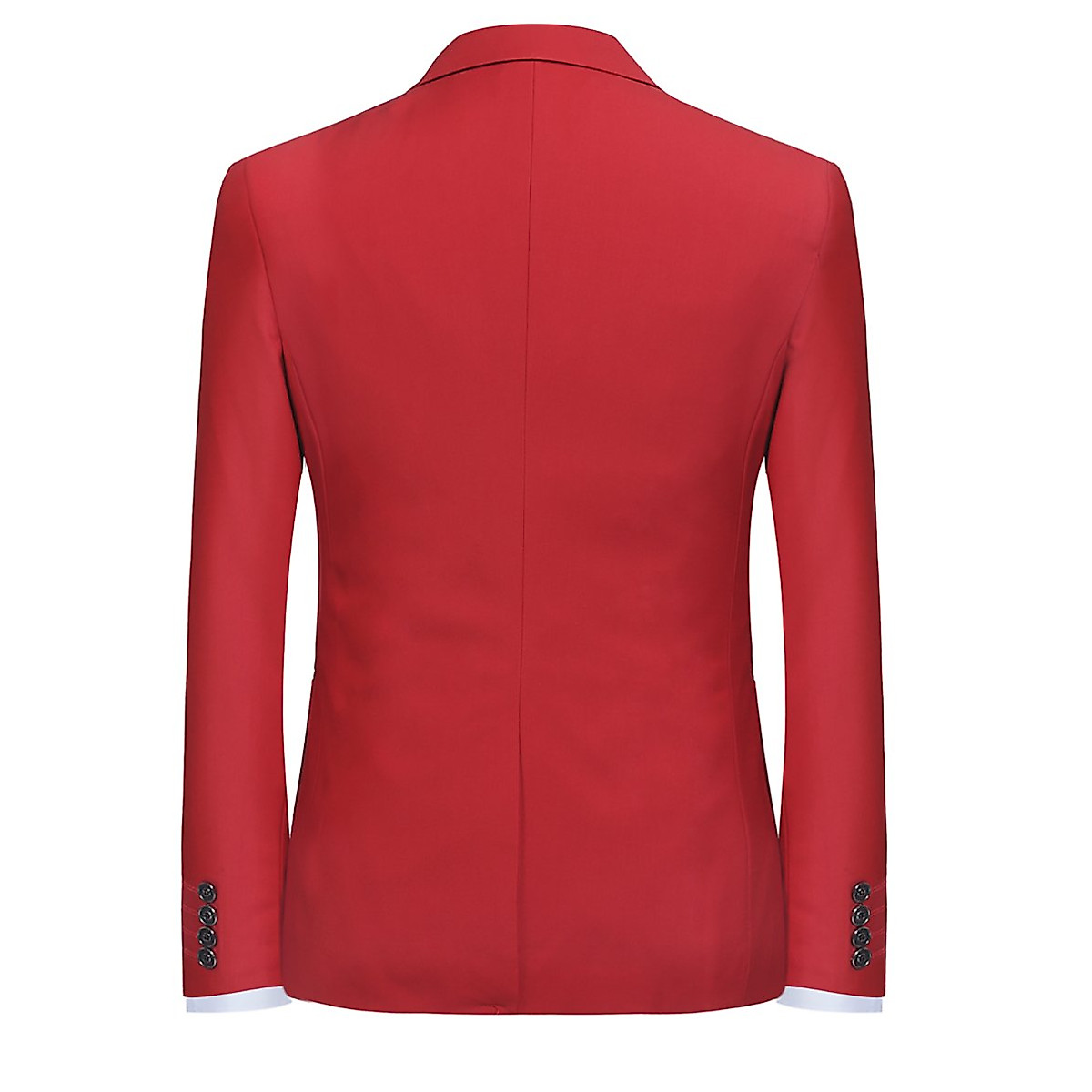 YFFUSHI Men Slim Fit One Button Blazer Jacket Casual/Party Sport Coat,Red,Small