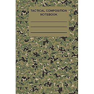 Tactical Composition Notebook: Digital Marine Camouflage Pattern Journal Lined College Ruled Note Book