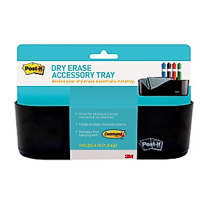 Post-it Dry Erase Accessory Tray, 8.5 X 3 X 5.25, Black