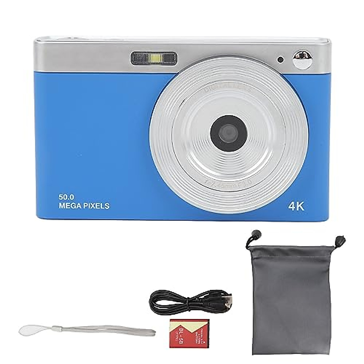 HD Digital Camera, Builtin Fill Light, 750mAh Rechargeable Battery, 16X Zoom Digital Camera, 2.88 Inch Screen, 50MP AntiShake Outdoor (Blue)