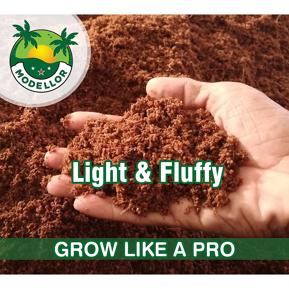 MODELLOR Premium Coco Coir Brick 10 lb., yields 18 to 20 gallons of Coir, Organic, Super Washed, Seed Starter, pH Balanced, Gardening, Indoor, Outdoor use.