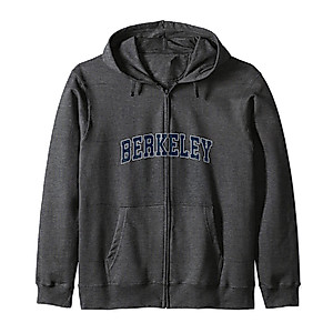 Berkeley California CA Vintage Sports Design Navy Design Zip Hoodie