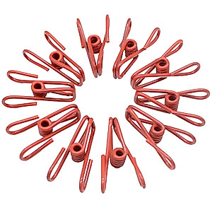 30 Pcs 2 Inch Red Chip Clips, PVC Coating High Elasticity Strength Clothes Pins, Food Clips and Bag Clips