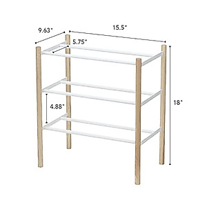 YAMAZAKI home Plain Expandable 3-Tierd Shoe Rack White,