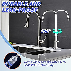 YAFIYGI Drinking Water Faucet for Kitchen Sink, Filtered Reverse Osmosis RO Faucet, 304 Stainless Steel Purified Water Dispenser Faucet