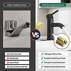 Black Bathroom Sink Faucet Single Hole matte black bathroom faucet Vanity Basin Mixer Tap with Deck Mount