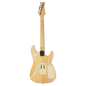 Sawtooth 6 String Solid-Body Electric Guitar, Left-Handed Natural Flame (ST-ES-LH-HYBRID-FL-NFM-KIT)