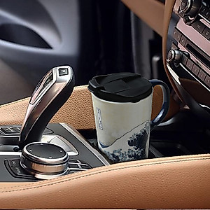 Topadorn Ceramic Travel Mug Porcelain Coffee Cup with Spill-proof Lid and Box, 17 Oz.