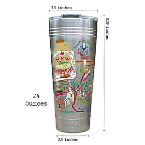 Catstudio New Hampshire Thermal Tumbler | Triple Wall Insulation With Non Slip Bottom | Great Travel Cup for Water, Coffee, Tea, or Smoothies