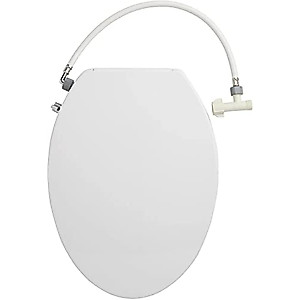 Signature Hardware 953015-B Carraway 1.28 GPF One Piece Elongated Chair Height Toilet with Left Hand Lever - Bidet Seat Included