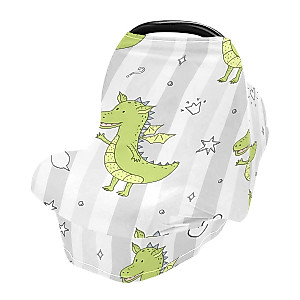 Nursing Cover Breastfeeding Scarf Funny Dragons- Baby Car Seat Covers, Stroller Cover, Carseat Canopy (d)