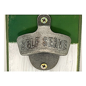 John Deere Logo Wall Bottle Opener - Vintage John Deere Bottle Opener Made with Wood and Cast Metal - Great Gift Idea