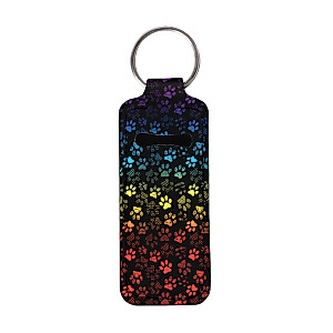 GLUDEAR Cow Leopard Print Chapstick Holder Lipstick Sleeve for Adult Women Big Girl Lip Balm Holder Keychains,Panda,OneSize