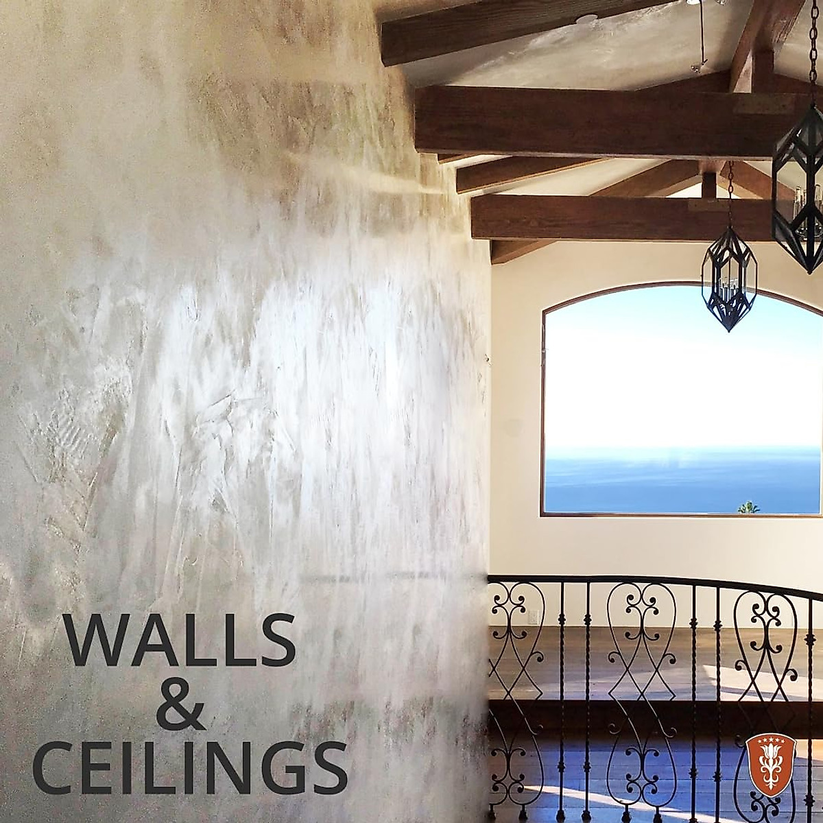 VASARI Lime Plaster & Paint | Veneziano Plaster (Smooth Finish) | Made from Natural Lime and Powdered Marble | color: Natural white #1 | Dry Mix (Makes 5 Gallons Plaster)