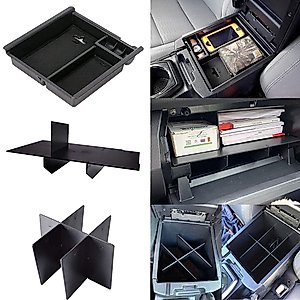 EDBETOS Tacoma Accessories for Toyota Tacoma 2016-2023 Center Console Organizer Tray and Divider and Glove Box Organizer Armrest Interlock Secondary Storage