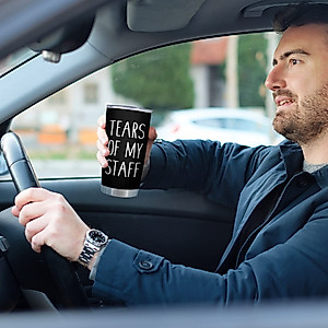 Shqiueos Funny Boss Christmas Gifts-Tears of My Staff 20 Oz Stainless Steel Tumbler Cup, Birthday Gifts for Boss, Boss Lady, Employer, Principal, Boss Day Gifts for Office Men Women