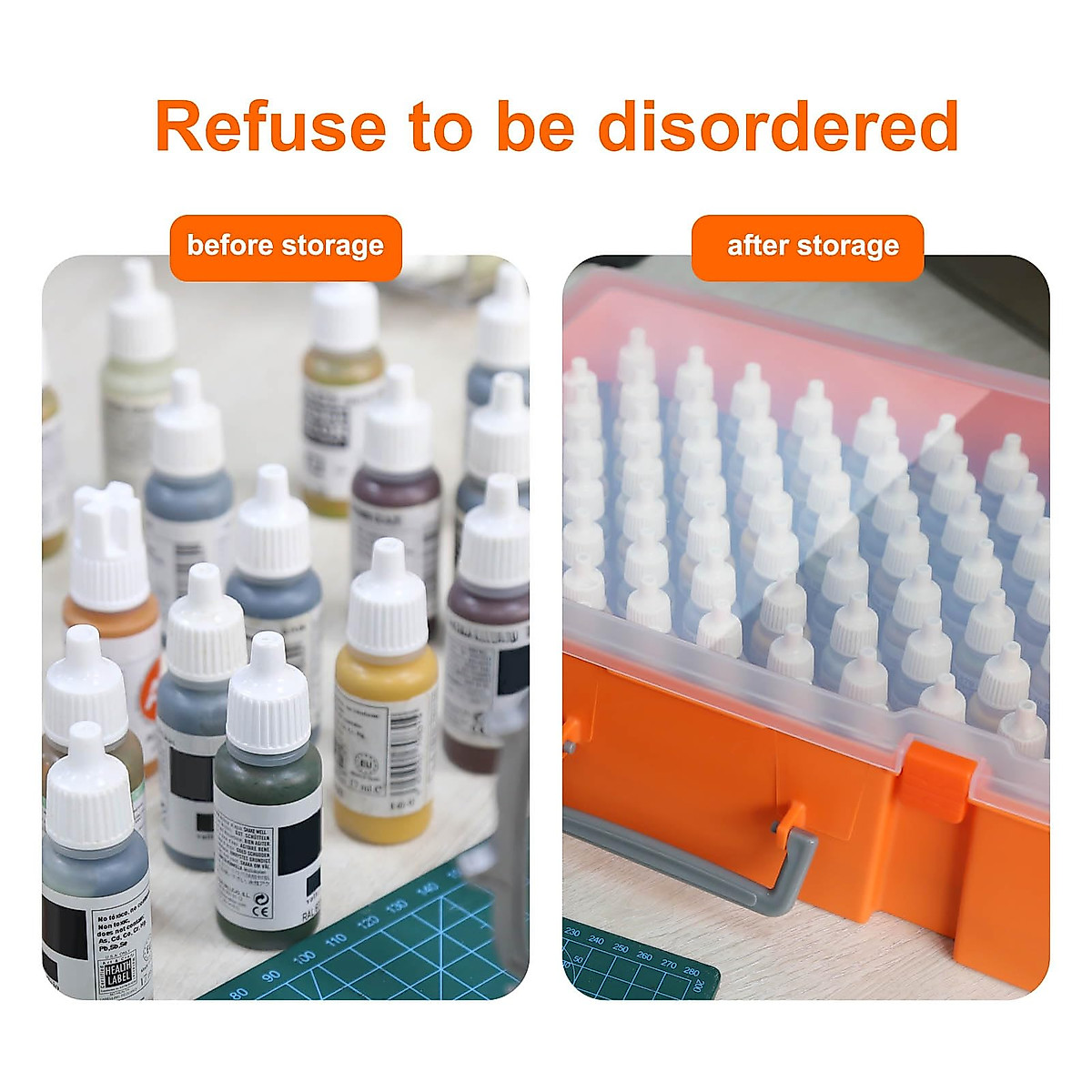 1set Model Paint Bottle Organizer Holds 84pcs 17ml Bottles Pigment Bottle Storage Suitcase Portable SN03 Miniature Paint Storage