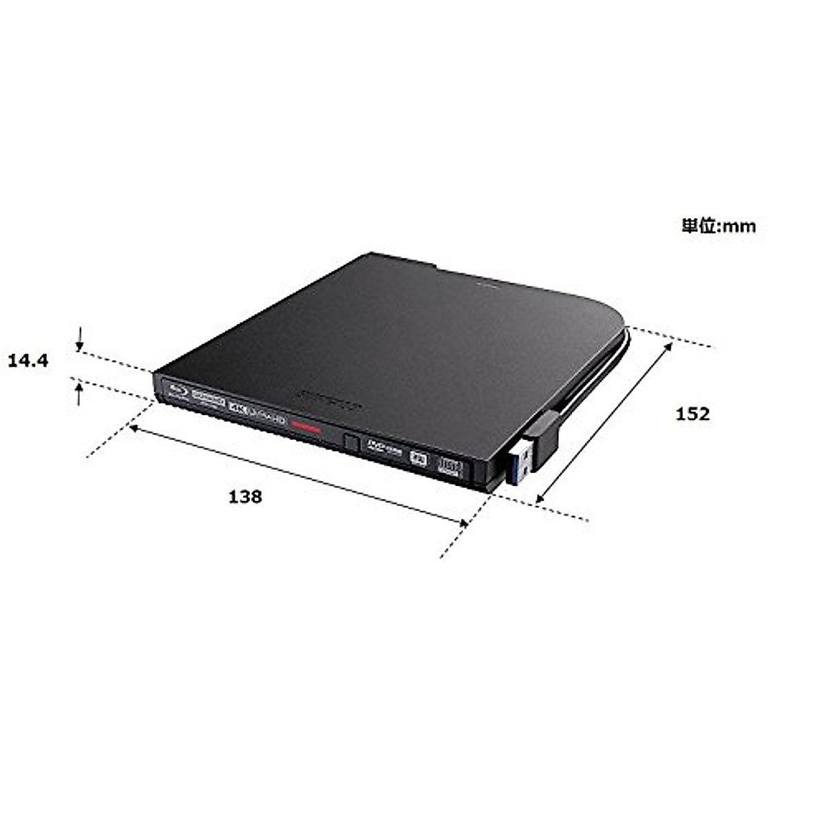 Buffalo UHD BD Portable Blu-ray Drive Black BRUHD-PU3-BK