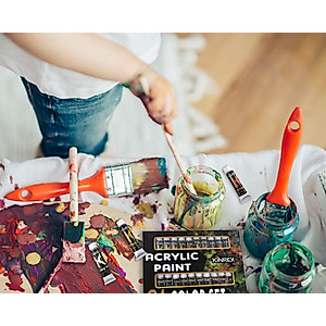 KINREX Acrylic Paint Set - 24 Color Art Set - 12 ml Each - Non Toxic and Vibrant Colors - Best Craft Gift for Adults and Kids