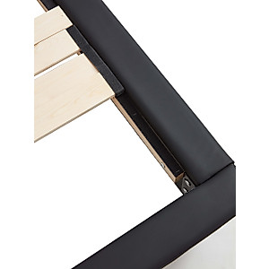 Jintop Full Size Upholstered Platform Bed with Sensor Light and Ergonomic Design Backrests,Floating Style Bed Frame w/ 12 Slat Support,for Kid Teen Adult,Black