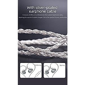 KZ-AST in-Ear Monitors, 24BA Top-Level Configuration HiFi Stereo Earphones, Lightweight Noise Isolating Stage IEM Wired Earbuds/Headphones for Musician Audiophile (with Mic, Black)