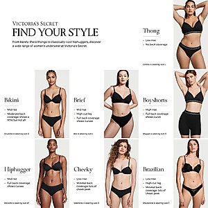Victoria's Secret Women's Thong Underwear, Women's Panties, Very Sexy Collection Black (M)