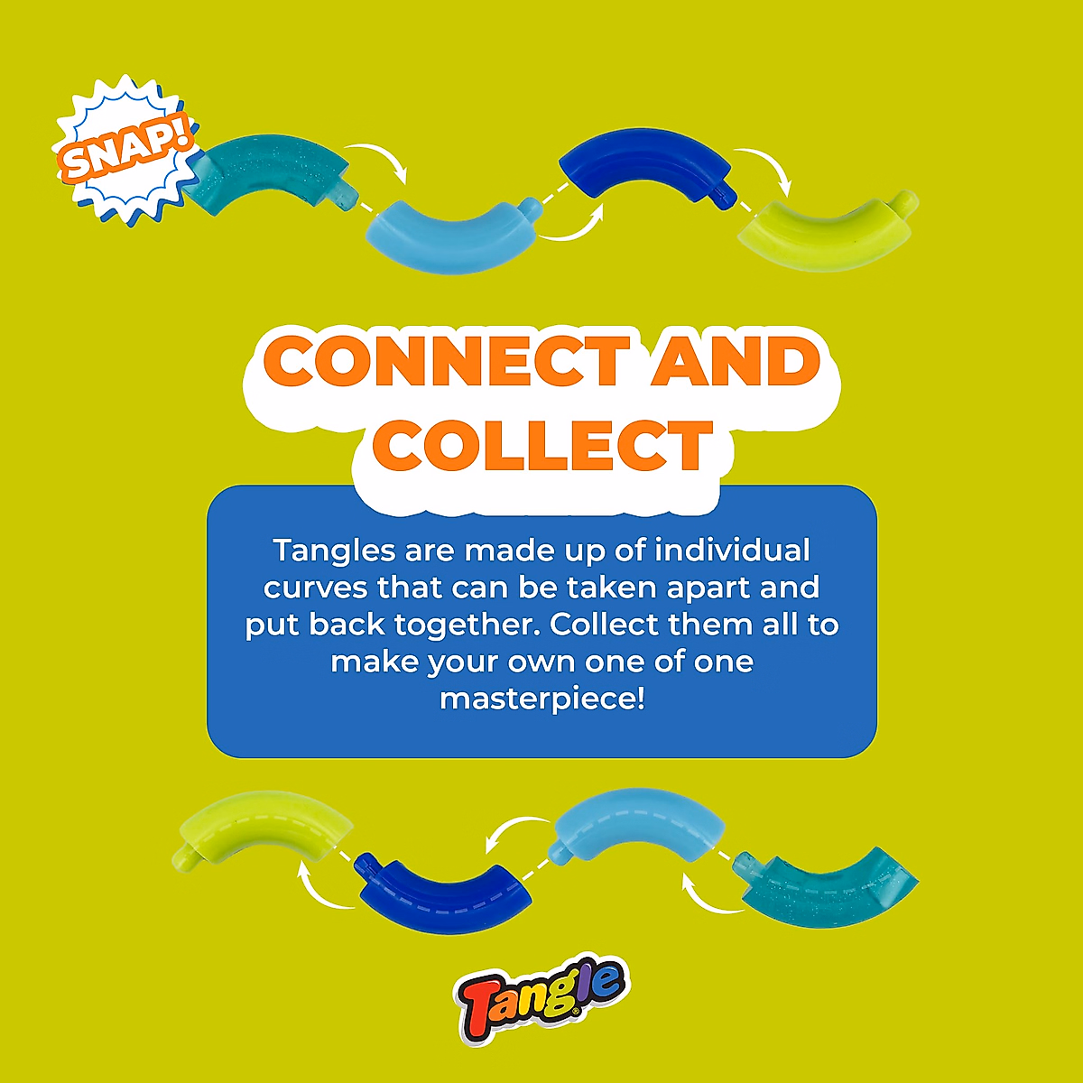 Tangle Jr Classic (5-Pack) - Genuine Tangle Fidget Toys - Tangle Fidget Pack - Twisty Fidget Toy Fidgets Pack for Kids and Adults - Fidget Toy for School - Gift for Teens and Adults