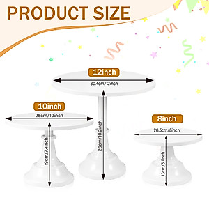 4 Pcs White Cake Stand Set Round Metal Cake Stands Metal Cupcake Holder White Dessert Table Display Set for Wedding Birthday Party Baby Shower Anniversaries Supplies