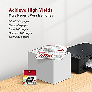 PGI-250XL CLI-251XL 5 Color Pack Compatible Replacement for Canon 250 251 Ink Cartridge to use with PIXMA MX922 MX920 IX6820 IP8720 MG5420 MG5520 MG6620 Printer (PGBK, Black, Cyan, Magenta, Yellow)