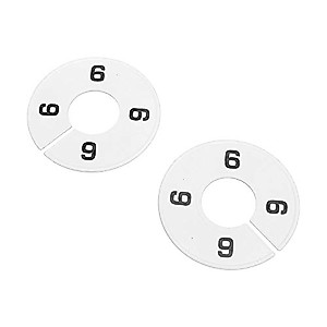 DBM IMPORTS 10 PC 3-1/2" Clothing Rack Sizes 6 Dividers Hangers White Plastic Round Retail Store