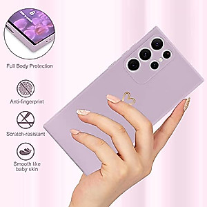 Wirvyuer for Samsung Galaxy S22 Ultra Case Cute Slim Shockproof Phone Case with Wireless Charging Support and Protection, Purple