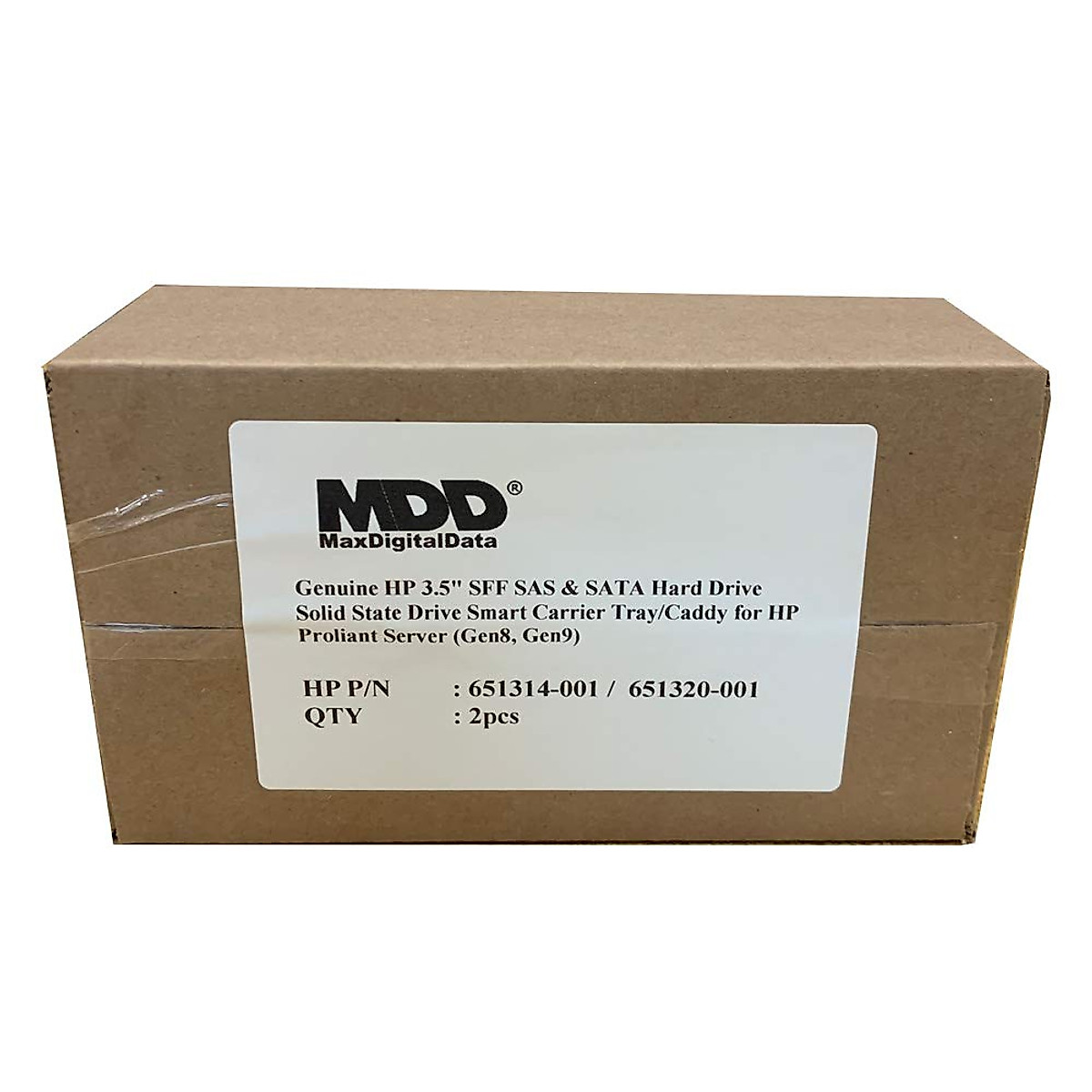 (2 Pack) MDD 3.5" LFF SAS & SATA HDD/SSD Smart Carrier Hard Drive Caddy/Tray (651314-001) for HP Gen8 Gen9 Proliant Server