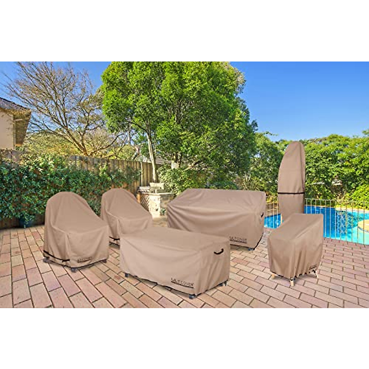 ULTCOVER Rectangular Gas Fire Pit Table Cover 52x34 inch Waterproof Heavy Duty Firepit Cover