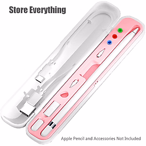 YINVA Pencil Case for Apple Pencil 1st Generation/Apple Pencil 2nd Generation Case Holder, Pen Accessories Storage Case Box Cover Design for Apple iPad Pencil Accessories Tips(Pink)