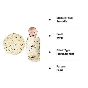 Tortilla Swaddle Blanket Throw Taco Blanket for Newborn Toddler Dog Cat,285 GSM Soft Flannel Wearable Wrap Blanket Funny Gift for Baby Shower
