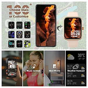 1.81"Smart Watch for Men Women with Bluetooth Call, Smartwatch for Android iOS Phone with Blood Oxygen Heart Rate Sleep Monitor, Fitness Tracker IP68 Waterproof Weather Ai Voice Multi-Sport Modes