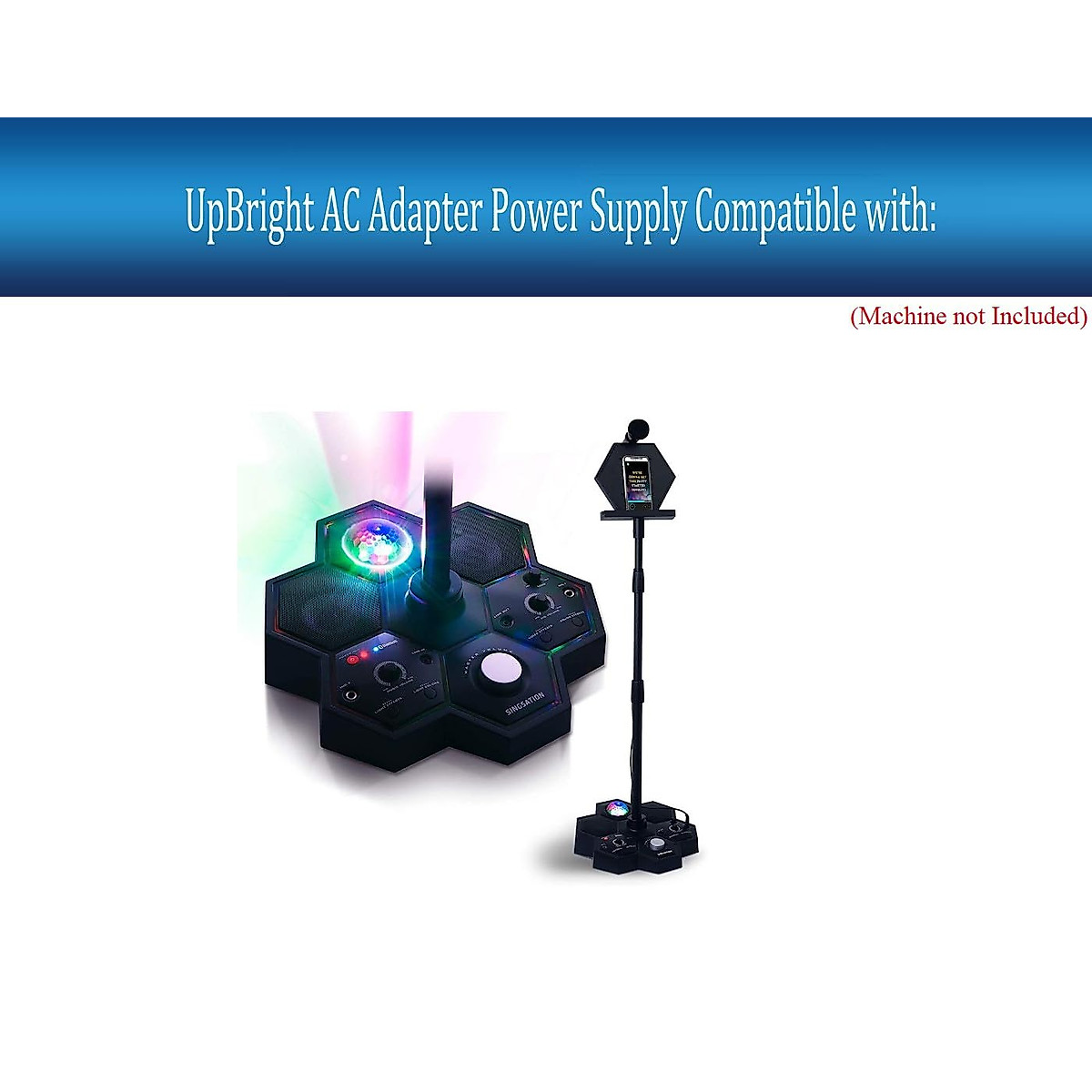 UpBright 15V AC/DC Adapter Compatible with Singsation SPKA700 SPKA710 SPKA1200 Performer Deluxe All-in-One Karaoke System Party Machine VIXSPKA700 SPKA700AM 808 Audio 1.6A Power Supply Battery Charger